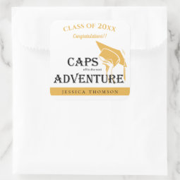 Beautiful Caps off Grad Hat 2024 Graduation Square Sticker | Zazzle