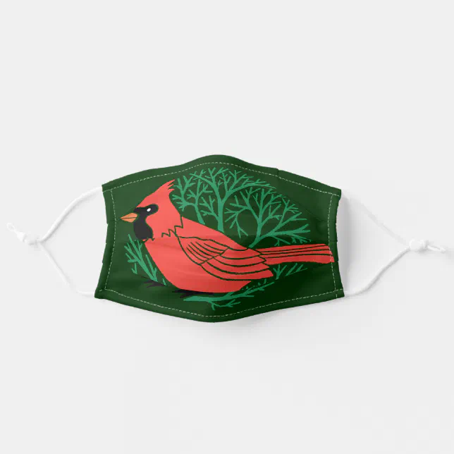 Beautiful Cardinal Bird Adult Cloth Face Mask | Zazzle