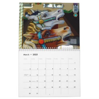 Beautiful Carousel Animal Photos Calendar | Zazzle
