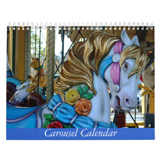 Beautiful Carousel Animal Photos Calendar | Zazzle