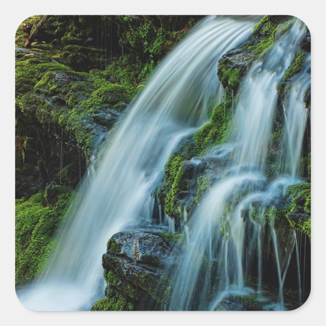 Beautiful Cascade Waterfall Sticker | Zazzle