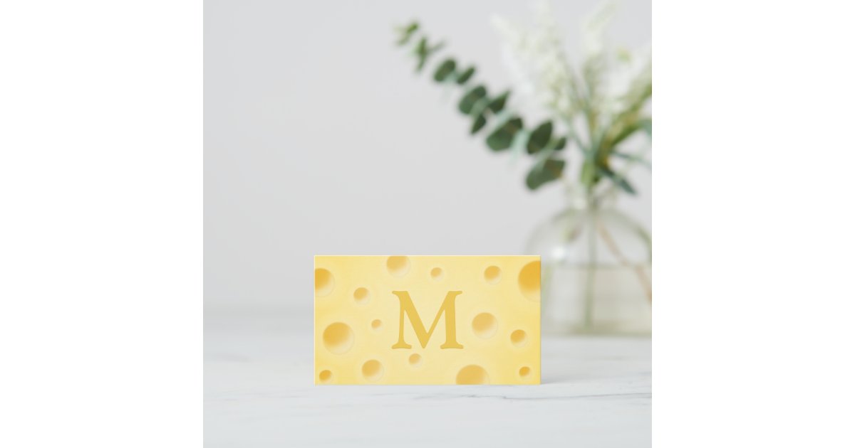 Beautiful Cheese Food & Entertainment Monogrammed Business Card | Zazzle