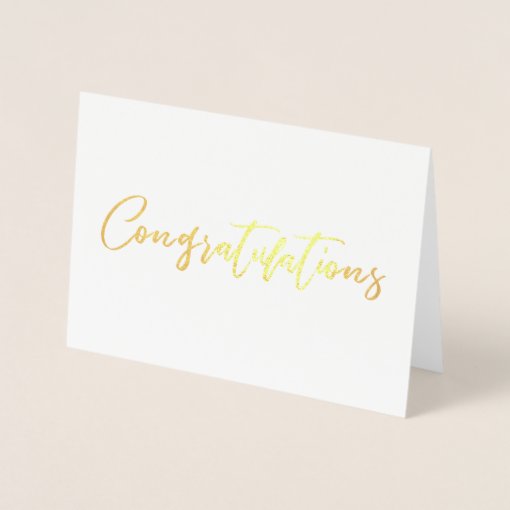 Beautiful Chic Calligraphy Congratulation Foil Card | Zazzle