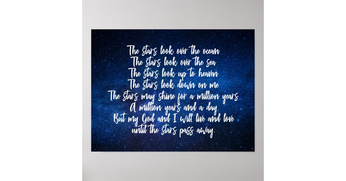 Beautiful Christian Prayer Stars Night Sky Poem Poster | Zazzle