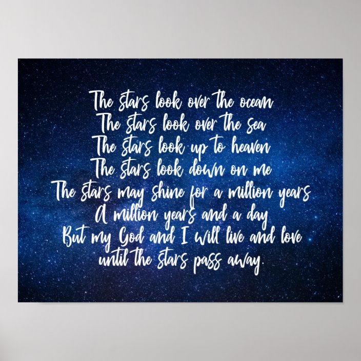 Beautiful Christian Prayer Stars Night Sky Poem Poster | Zazzle.com