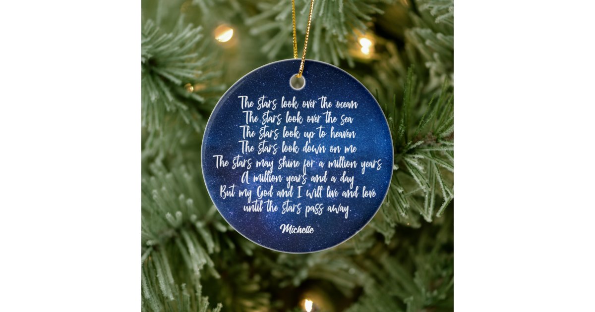 Beautiful Christian Prayer Stars Poem Personalized Ceramic Ornament ...