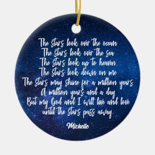 Beautiful Christian Prayer Stars Poem Personalized Ceramic Ornament ...