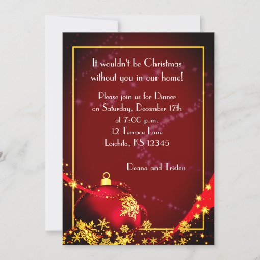 Beautiful Christmas Dinner Party Invitation | Zazzle