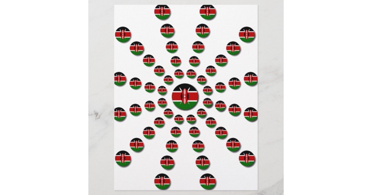 Beautiful Circular Kenyan Flag: A Radial Design | Zazzle