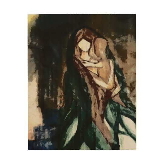 beautiful classic mother baby abstract wall art | Zazzle.com