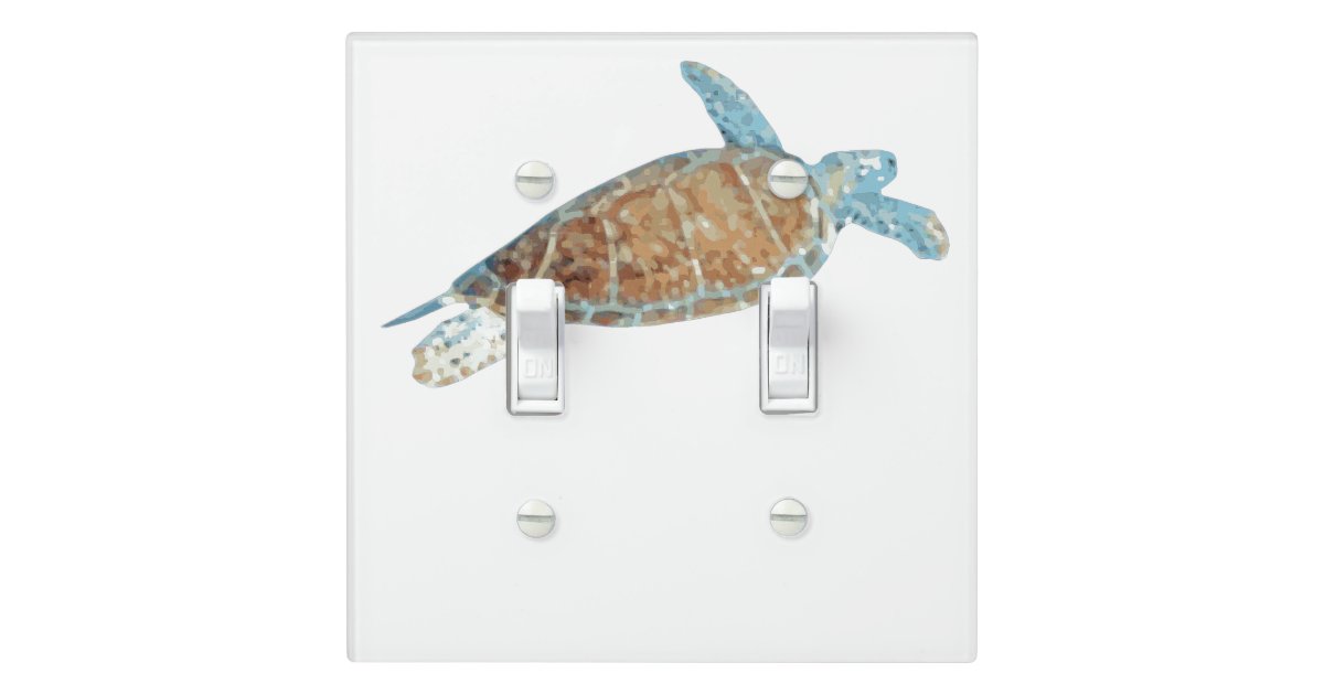 Beautiful Coastal Painted Sea Turtle Light Switch Cover | Zazzle