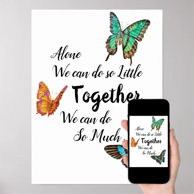 Beautiful Colorful Butterflies Motivational Poster | Zazzle