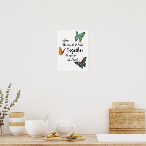 Beautiful Colorful Butterflies Motivational Poster | Zazzle