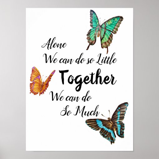 Beautiful Colorful Butterflies Motivational Poster | Zazzle