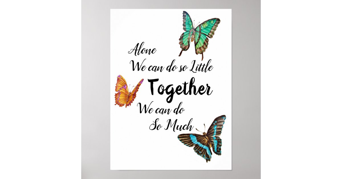 Beautiful Colorful Butterflies Motivational Poster | Zazzle