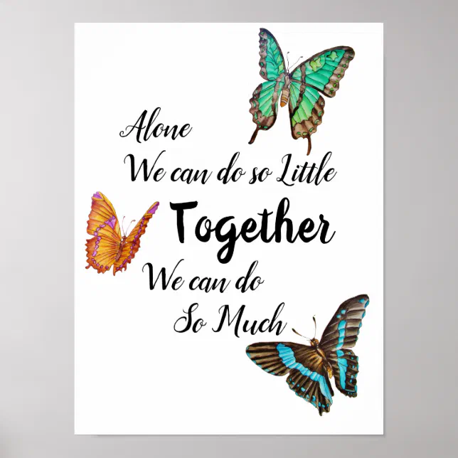 Beautiful Colorful Butterflies Motivational Poster | Zazzle