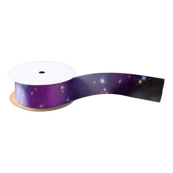 Beautiful cosmic space galaxy clusters satin ribbon | Zazzle
