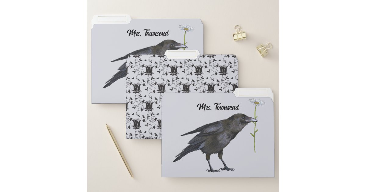 Beautiful Crow Design File Folder Set - Crow Lover | Zazzle