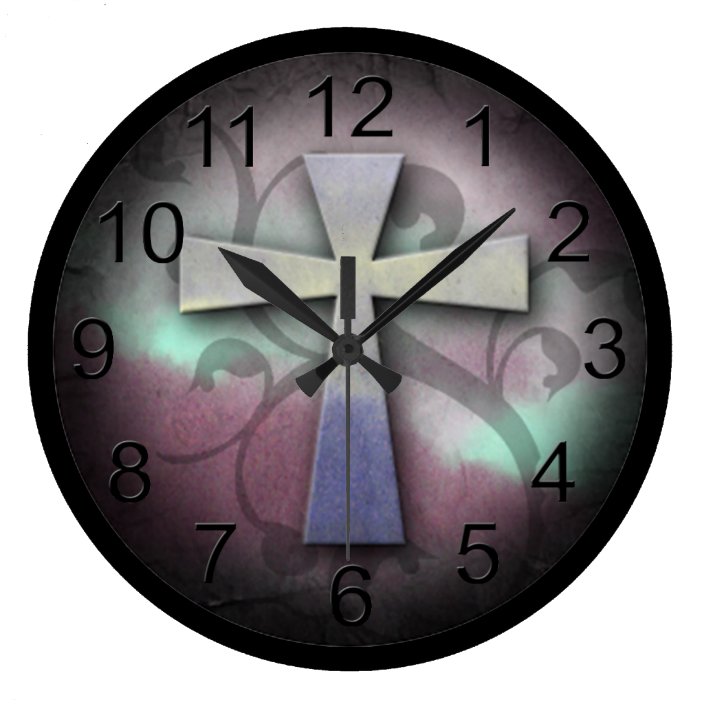 Beautiful Custom Christian Jesus Rustic Cross Large Clock | Zazzle.com