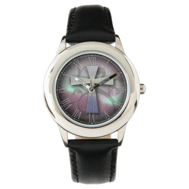 Beautiful Custom Christian Jesus Rustic Cross Watch | Zazzle