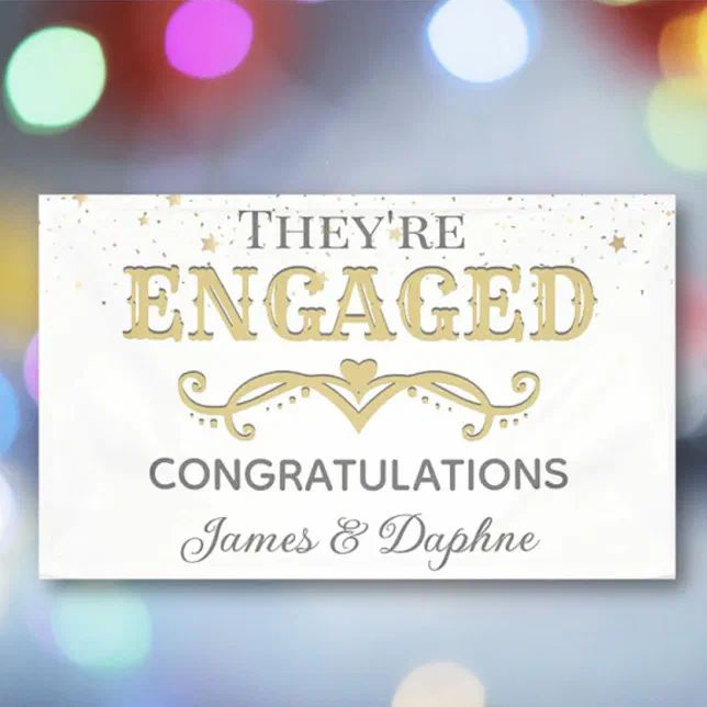 Beautiful CUSTOM engagement banner | Zazzle