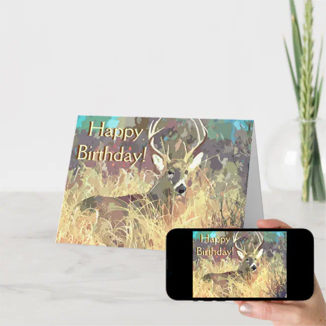 Beautiful Deer Birthday Card | Zazzle