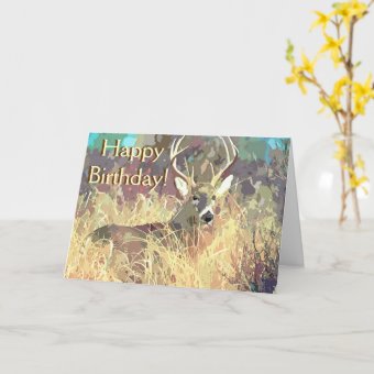 Beautiful Deer Birthday Card | Zazzle