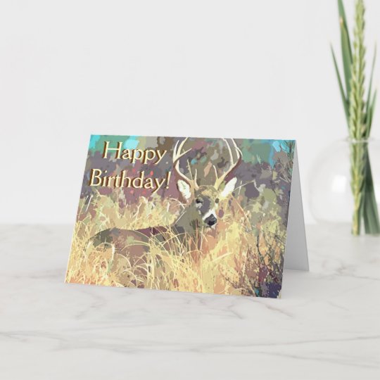 Beautiful Deer Birthday Card | Zazzle.com