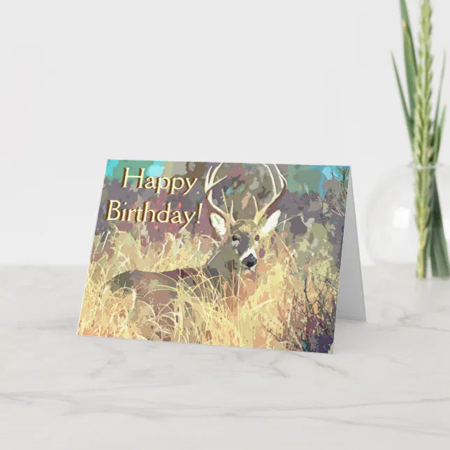 Beautiful Deer Birthday Card | Zazzle