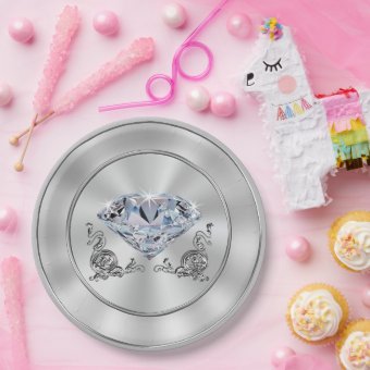 Beautiful Diamond Paper Plates Diamond Party Theme | Zazzle