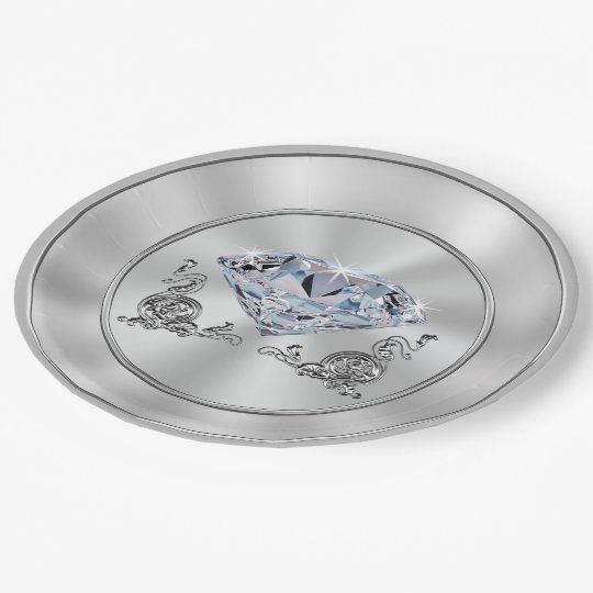 Beautiful Diamond Paper Plates Diamond Party Theme | Zazzle.com