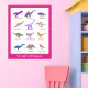 Beautiful Dinosaur watercolor with names pink Post Poster | Zazzle