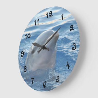 Beautiful Dolphin Large Clock | Zazzle