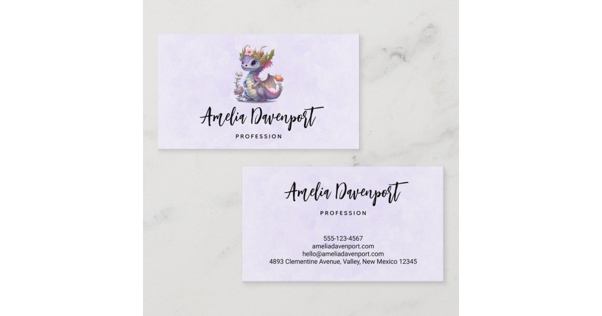 Beautiful Dragon with Elegant Crown Business Card | Zazzle