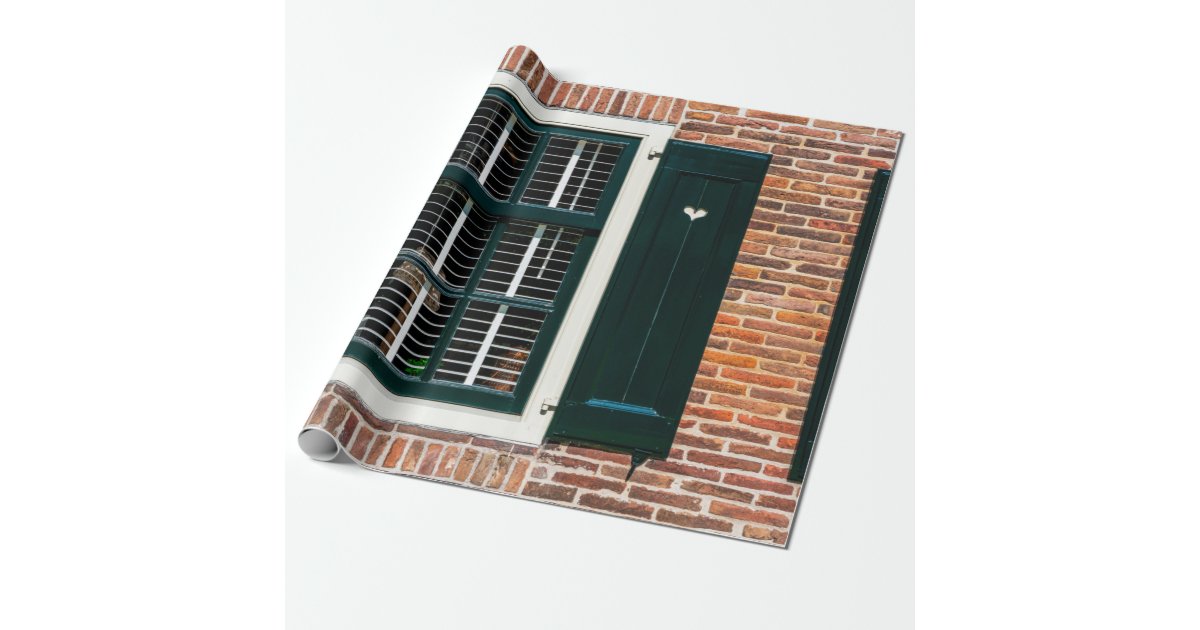 Beautiful dutch traditional houses. Brick wall wit Wrapping Paper | Zazzle