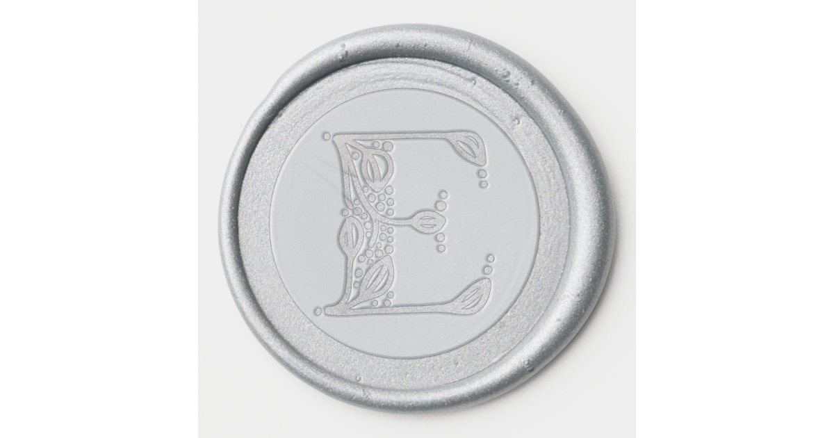 Beautiful E botanical initial elegant monogram Wax Seal Sticker | Zazzle