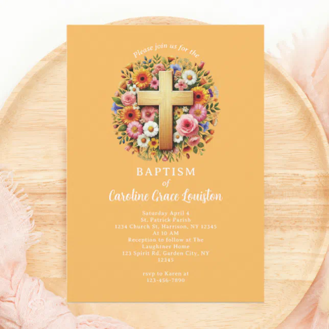 Beautiful Easter Baptism Invitation | Zazzle
