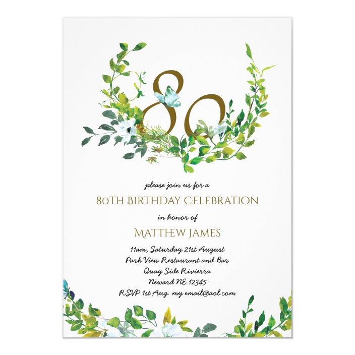 Beautiful Elegant 80th Birthday Invitations Mother | Zazzle.com