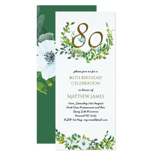 Beautiful Elegant 80th Birthday Invitations Womens | Zazzle.com