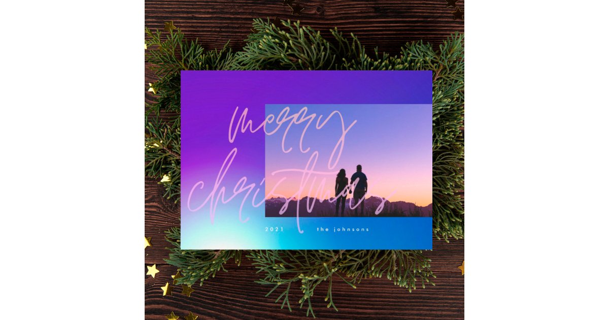Beautiful Elegant Christmas Gradient Holiday Card | Zazzle