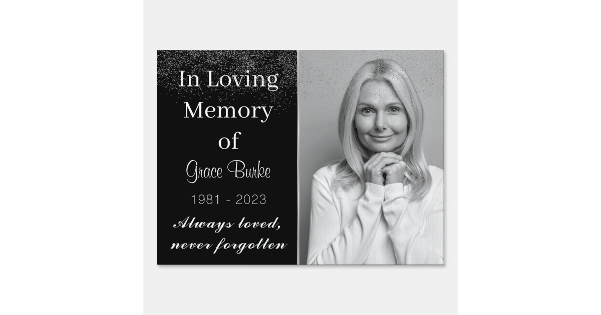 Beautiful Elegant Memorial In Loving Memory Yard Sign | Zazzle
