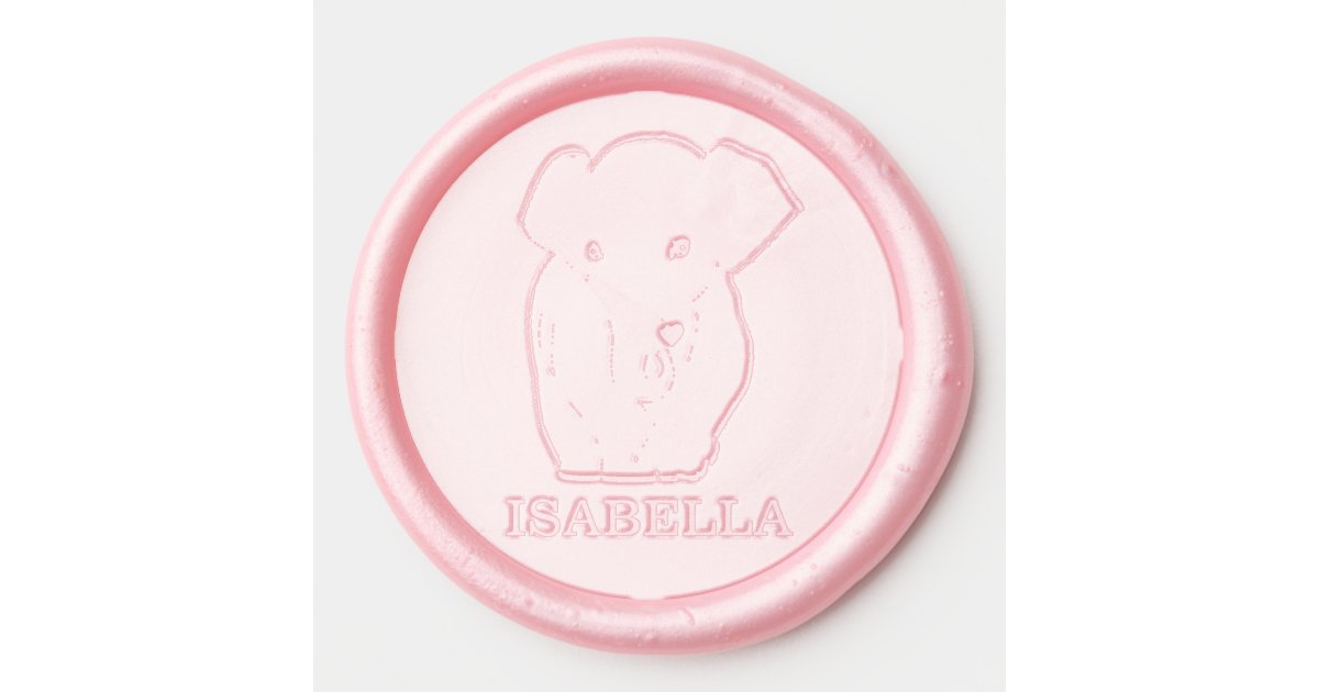 Beautiful Elephant and Name Text Wax Seal Sticker | Zazzle