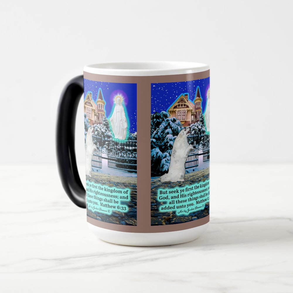 Beautiful Eskie and Angel Scripture Matthew 6:33 Magic Mug sold by Decoder Veradis | SKU 3994587 ...