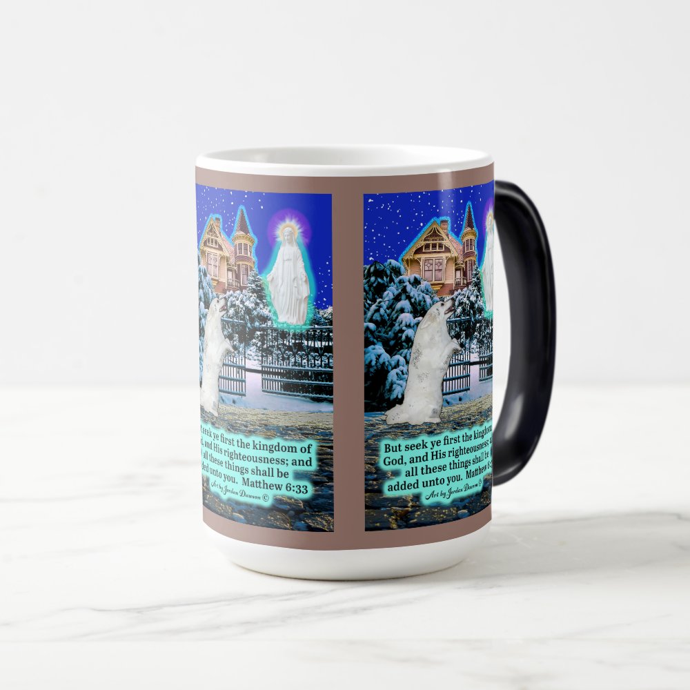 Beautiful Eskie and Angel Scripture Matthew 6:33 Magic Mug sold by Decoder Veradis | SKU 3994587 ...
