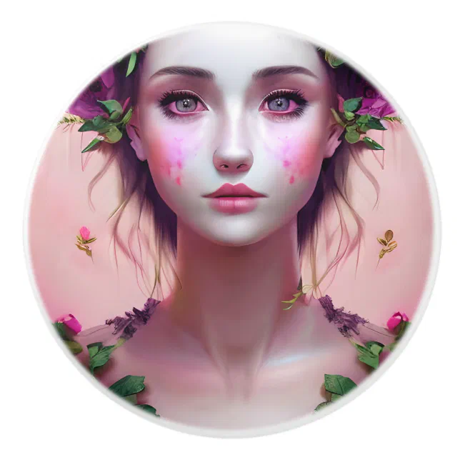 Beautiful Ethereal Enchanted Woman Fantasy Art Ceramic Knob | Zazzle