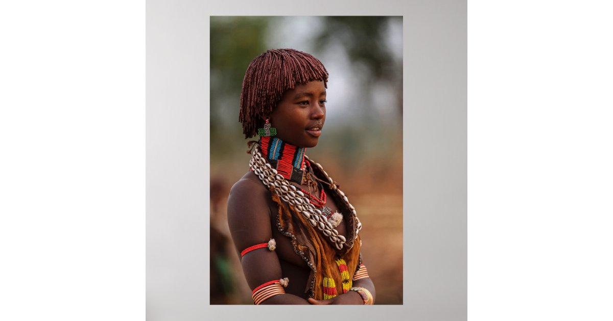 Beautiful Ethiopian woman from Omo Valley Poster | Zazzle