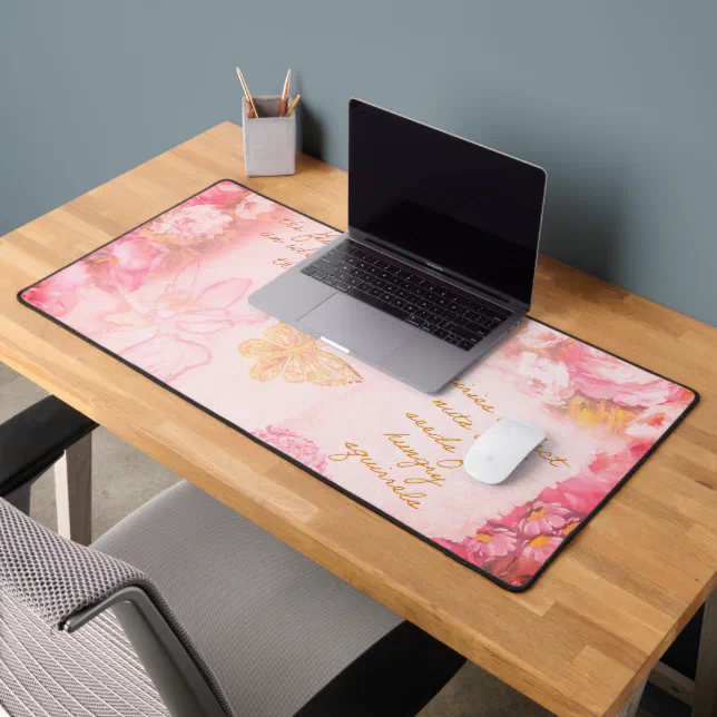 Beautiful Fairies Flowers And Butterflies Desk Mat | Zazzle