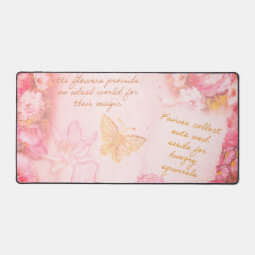 Beautiful Fairies Flowers And Butterflies Desk Mat | Zazzle