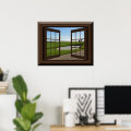 Beautiful Fake Window View Golf Course Poster | Zazzle