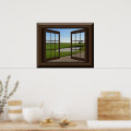 Beautiful Fake Window View Golf Course Poster | Zazzle